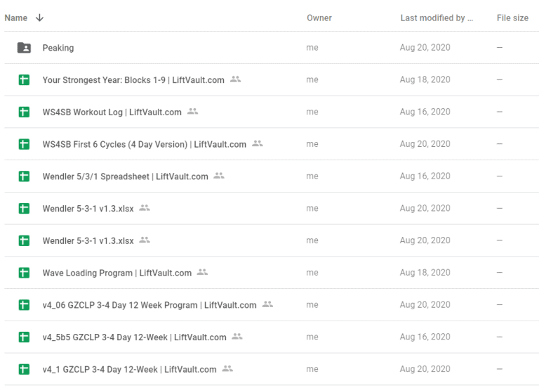 The Vault - Every Spreadsheet in One Place - Lift Vault